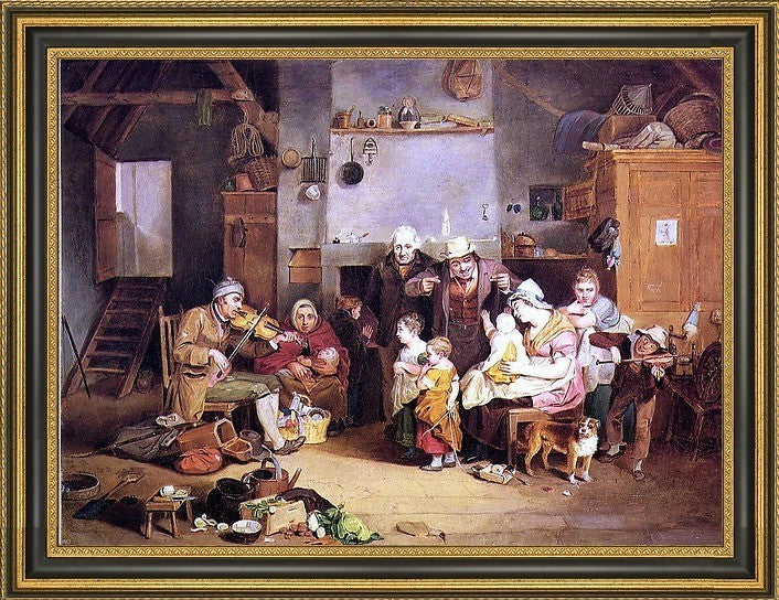 John Ludwig Krimmel The Blind Fiddler Framed Canvas Print, 21"x28"