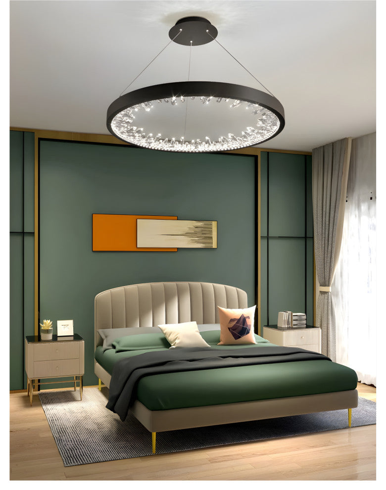 Altidona | Black Rings Modern Crystal Creative Luxury Hanging Led Chan
