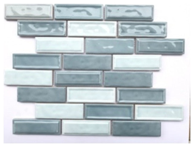 Blue Ceramic Linear Mosaic