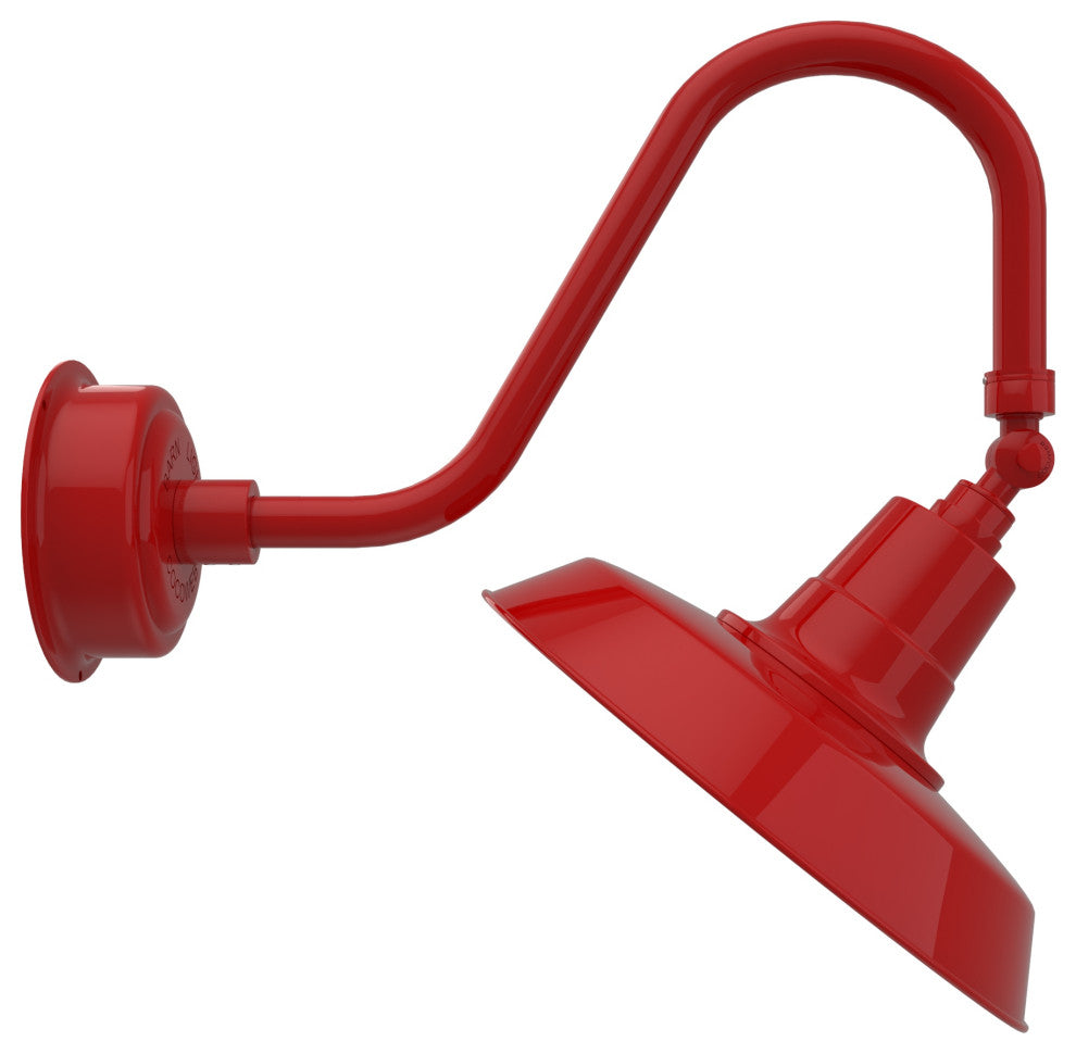 Cocoweb 14" Oldage Gooseneck Barn Light With Rustic Arm Red With Adju