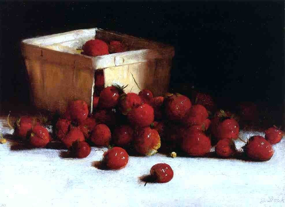 Joseph Decker Still Life With Strawberries and Ostrich Egg Cup Wall De