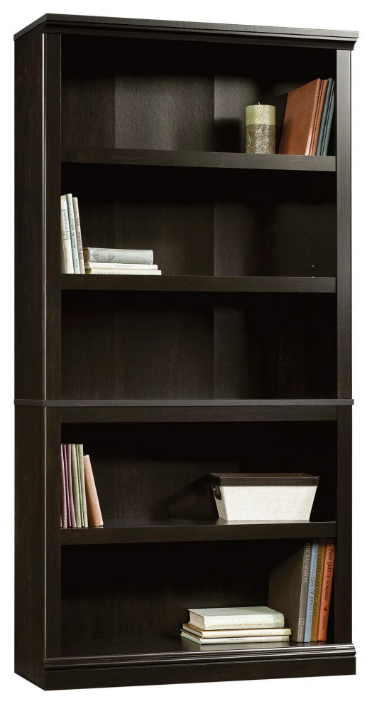 Transitional Bookcase, Tall Design With Adjustable & Fixed Shelves, Es