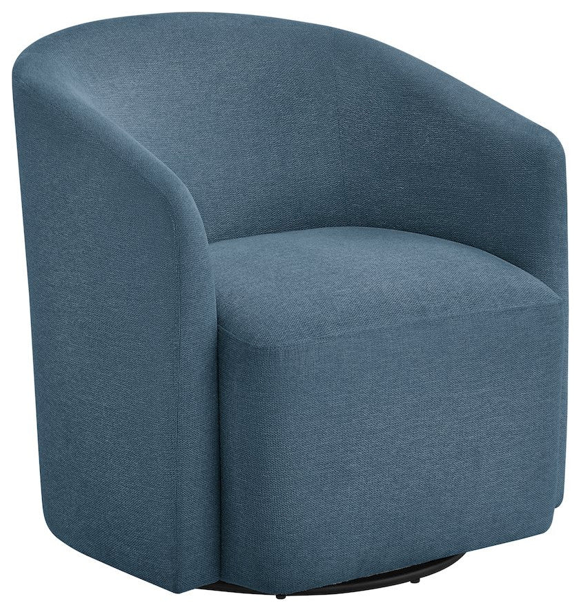 Amhurst Blue Swivel Barrel Chair