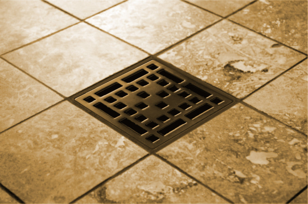 220 SQFT Shower Kit 4" Square Drain Flange, and Milano Drain Grate Inc