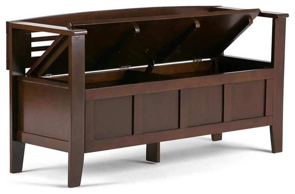 Atlin Designs Entryway Storage Bench in Rustic Brown