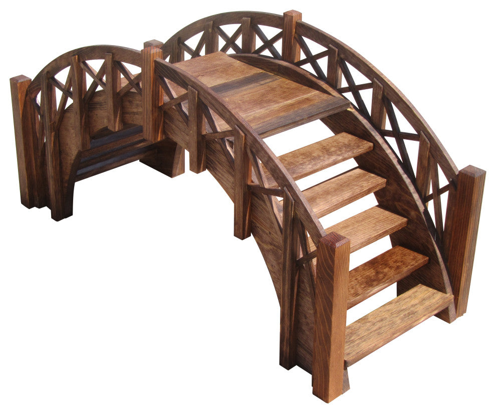 SamsGazebos Fairy Tale Garden Bridge With Lattice Railings and Steps,
