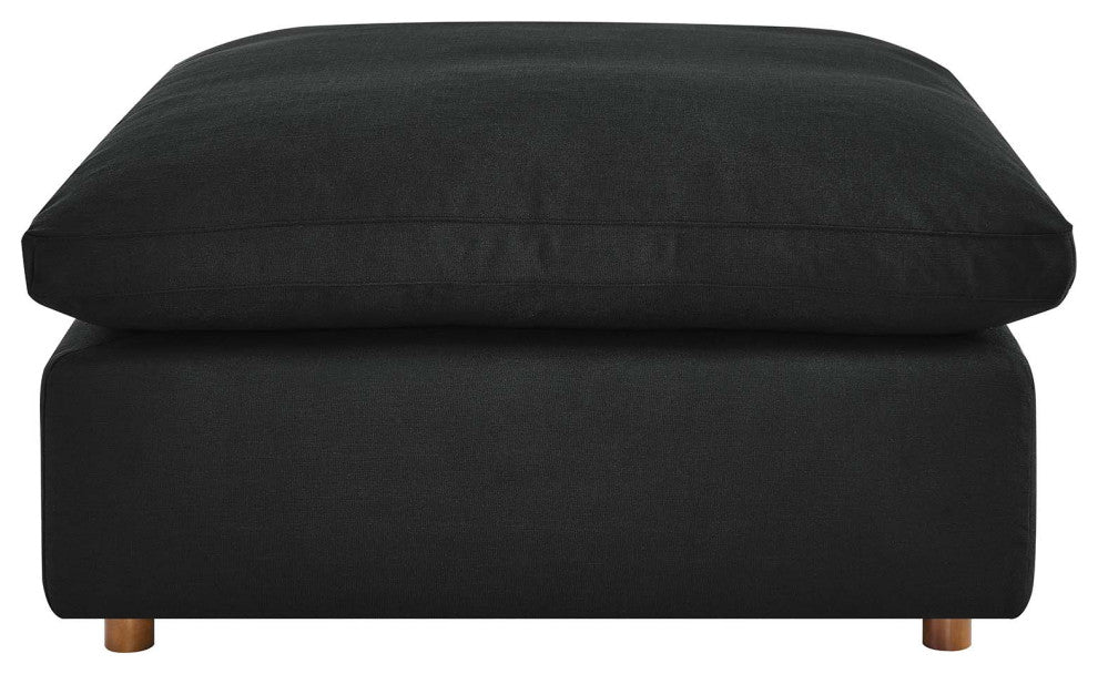 Commix Down Filled Overstuffed Ottoman, Black