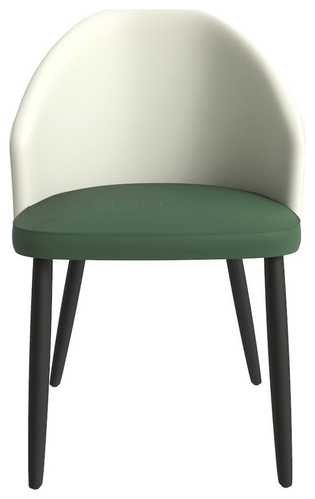 Paradiso Collection Modern Dining Seat in Toupe, with Green Fabric Sea