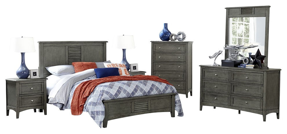 6-Piece Gadison Rustic Queen Bed, Dresser, Mirror, 2 Nightstand, Chest