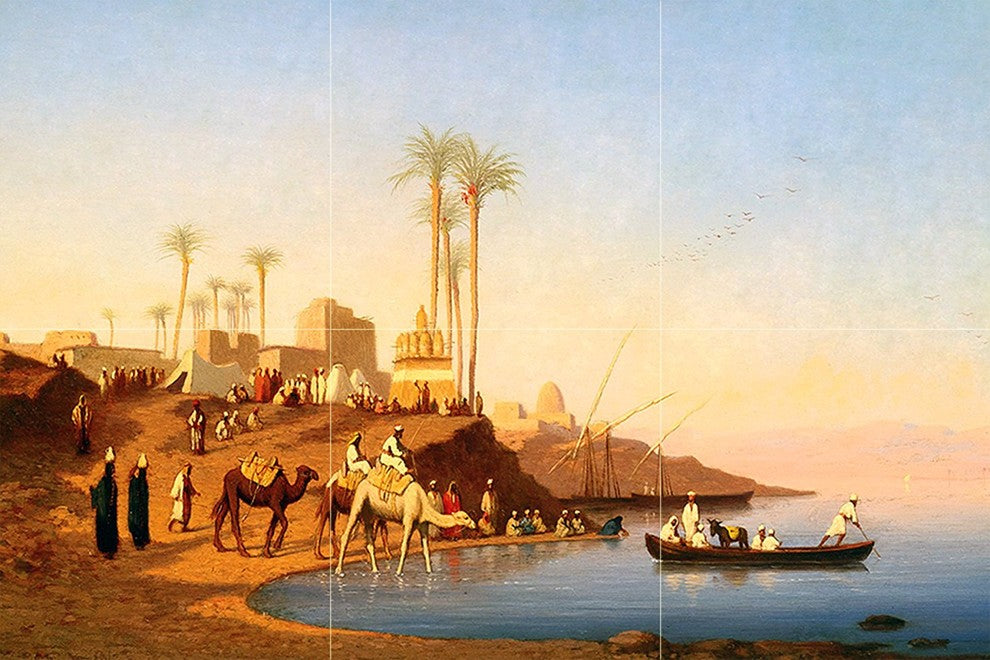 Tile Mural Kitchen Backsplash Passage of the Nile, Ceramic Glossy