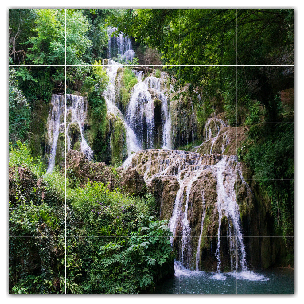 Waterfalls Ceramic Tile Wall Mural HZ501128-55M. 30" x 30"