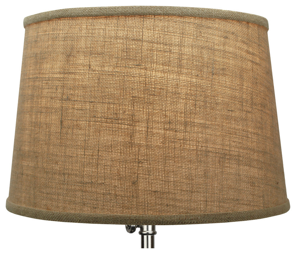 Fenchel Shades, 13"x15"x10" Spider Attachment Lamp Shade, Burlap Natur