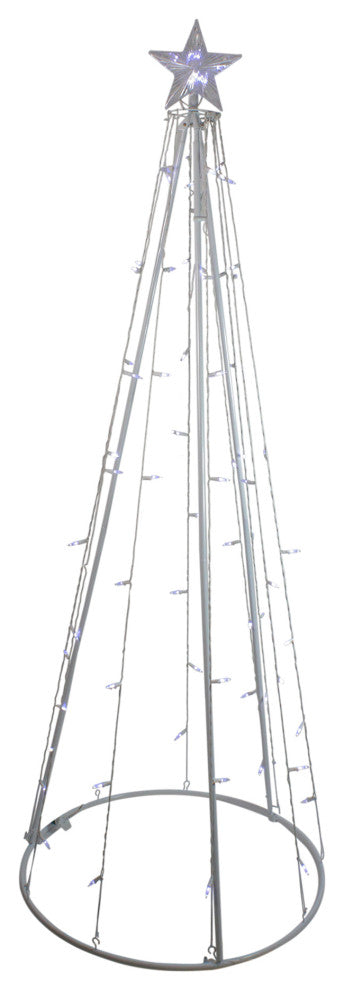 6' White LED Lighted Cone Tree Outdoor Christmas Decor