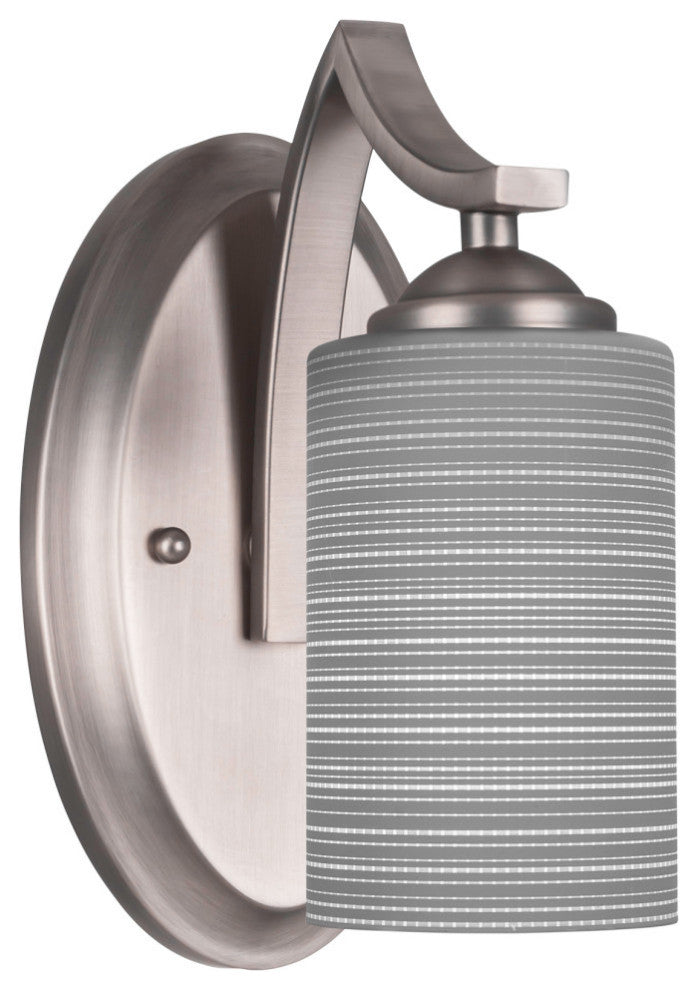 Zilo Wall Sconce Shown, Graphite Finish With 4" Gray Matrix Glass