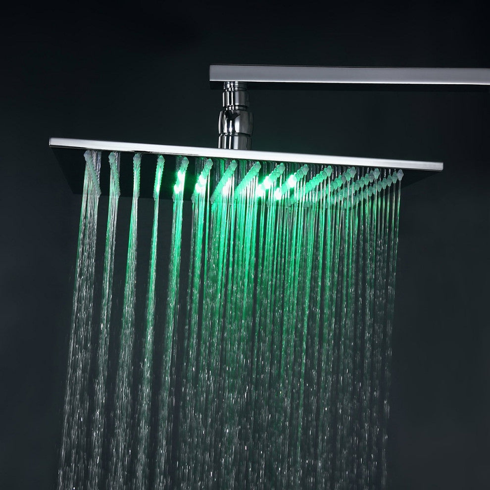 Trialo Solid Brass Color Changing Water Powered LED Shower, 8" Shower