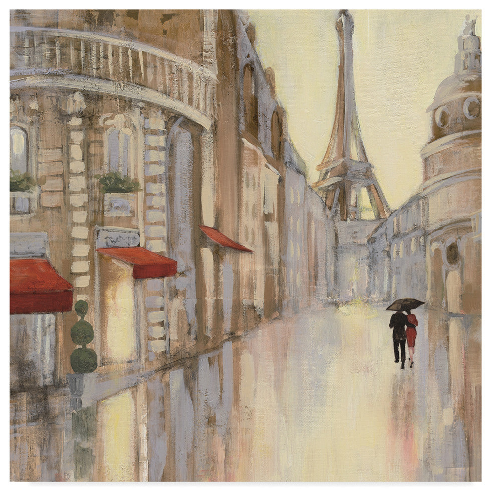 Julia Purinton 'Touring Paris Couple Iii' Canvas Art, 14"x14"