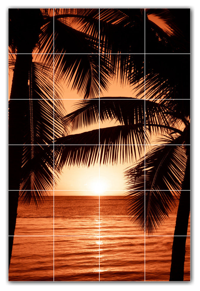 Sunset Ceramic Tile Wall Mural Hz501003-46l. 32" X 48"