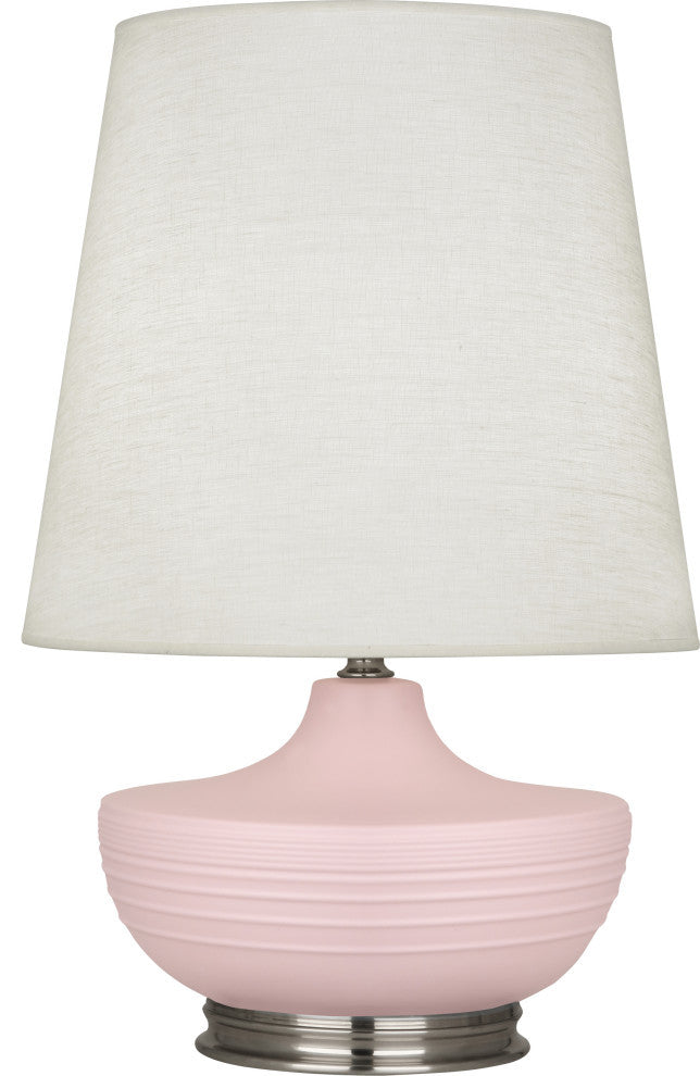 Michael Berman Nolan Table Lamp, Matte Woodrose With Dark Antique Nick