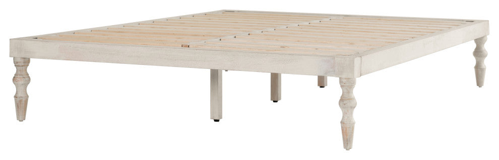 Rhonda Platform Bed Whitewash King
