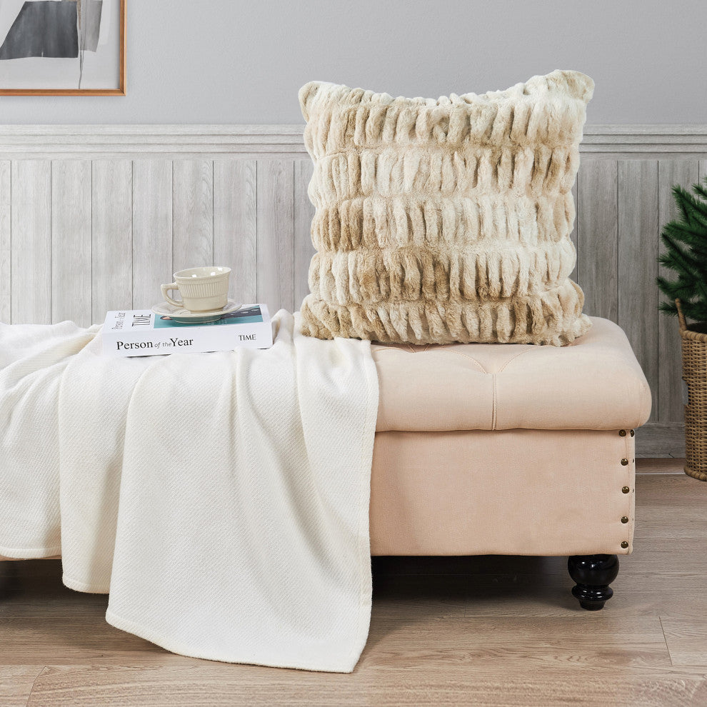 Shar Pei Faux Fur Pillow Shell Set Fungi 2 Piece Euro 26"x26"