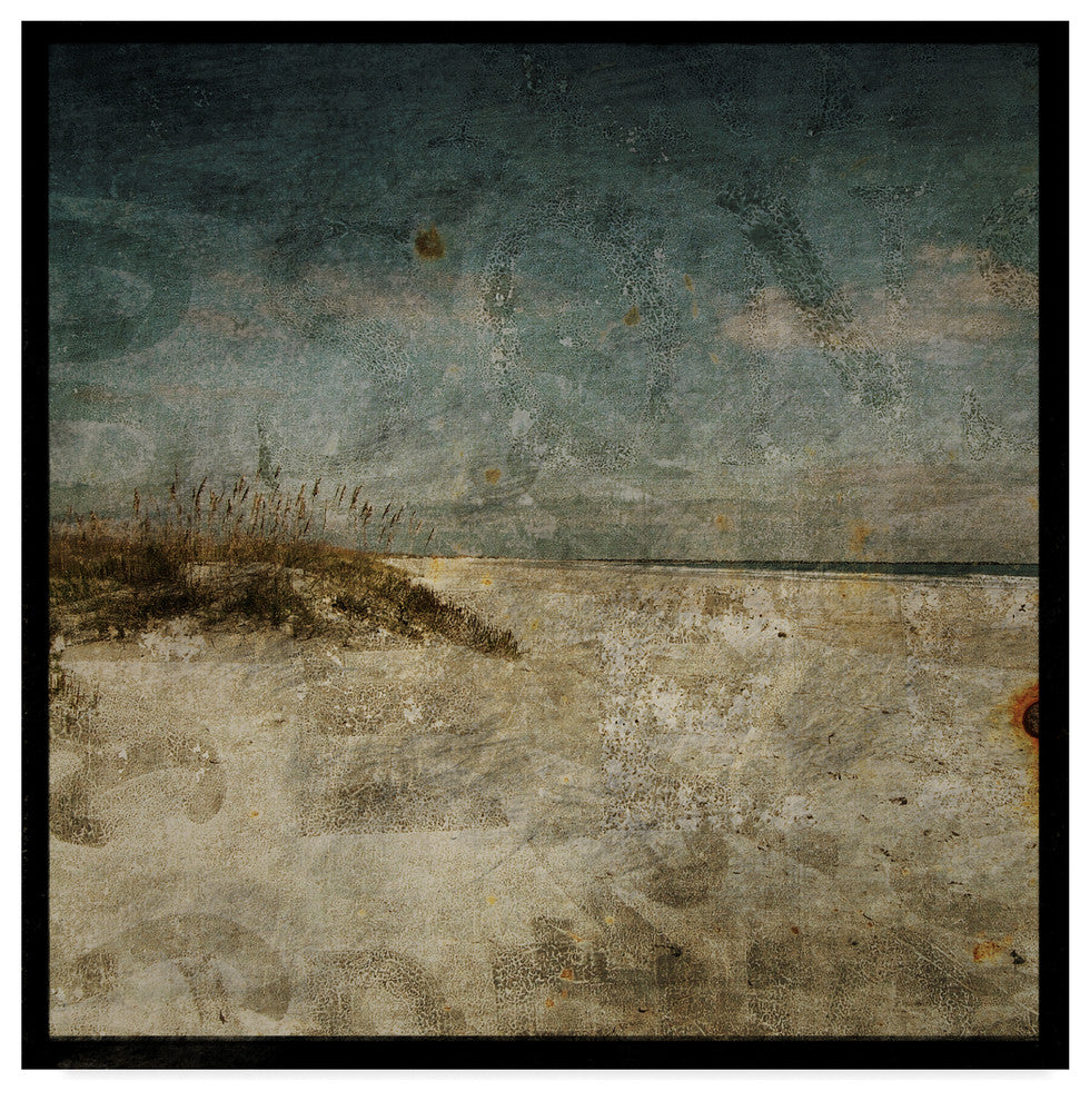 John W. Golden 'Dark Beach' Canvas Art, 14"x14"