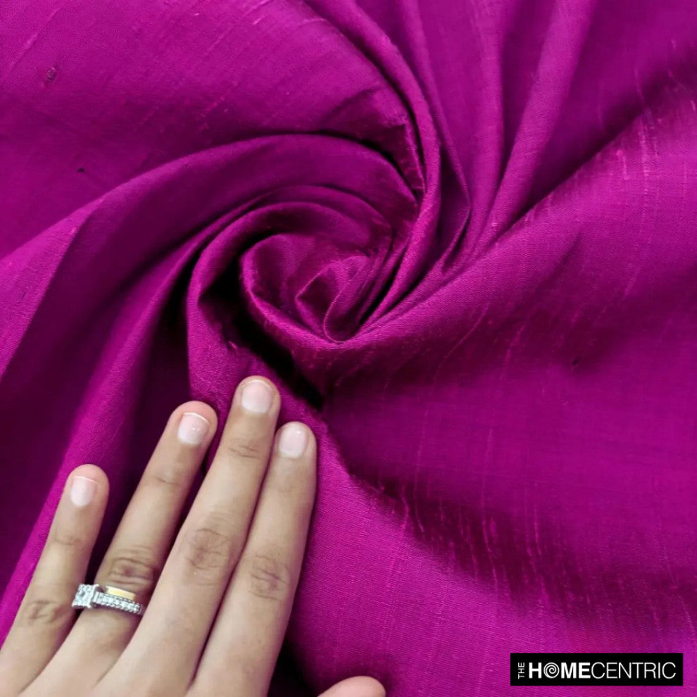 Dark Fuchsia Pink 100% Pure Silk Fabric By The Yard, 6 Yards For Curta