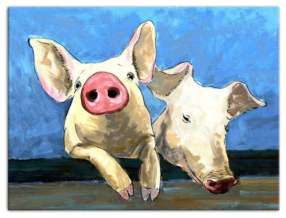 Just Pigging Out 30x40 Canvas Wall Art