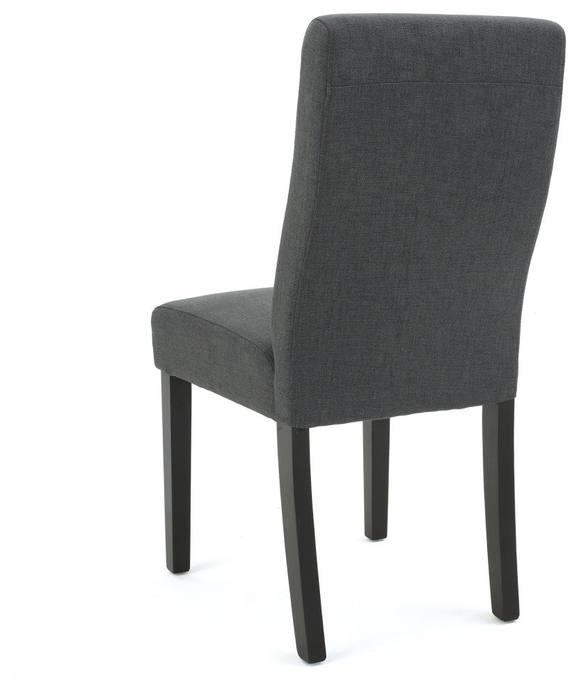 GDF Studio Arthur Contemporary Fabric Dining Chair, Set of 2, Dark Gra
