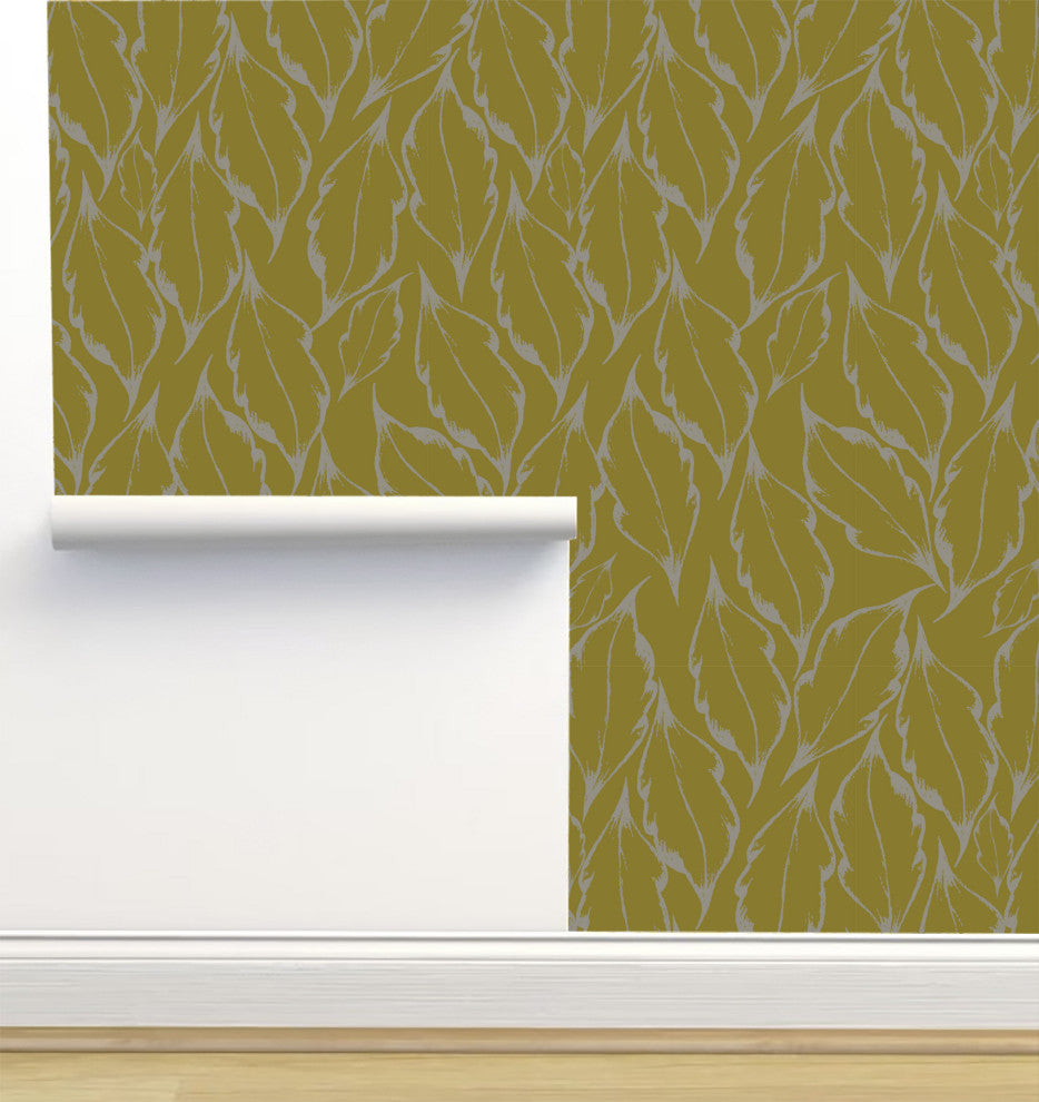 Swaing Leaves Cuminsky Wallpaper By Monor Designs 24"x72"