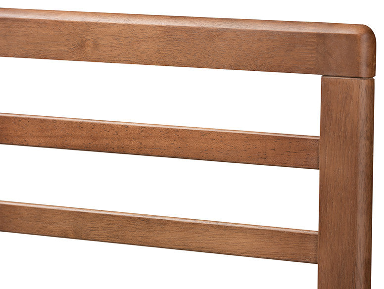 Salome Mid-century Modern Walnut Brown Wood Queen Size Open Slat Headb
