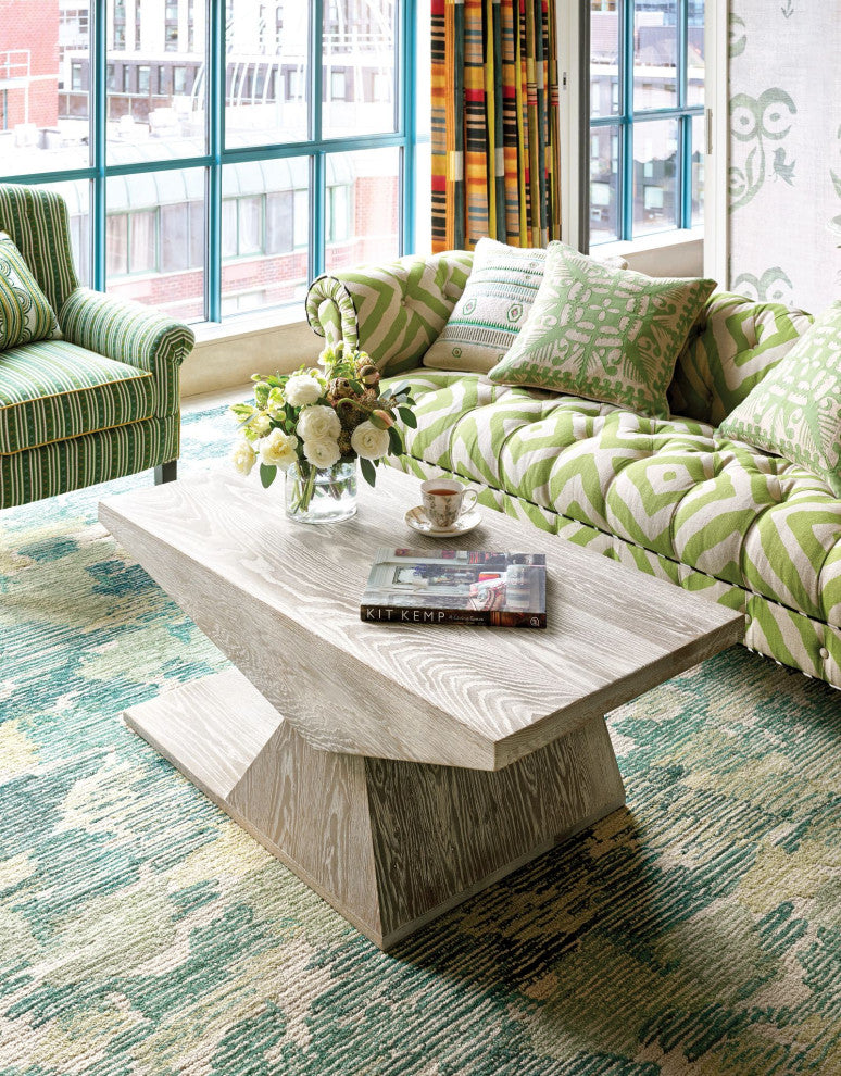 Kit Kemp x Dash & Albert Ladycross Green Hand Hooked Wool Rug, Green,