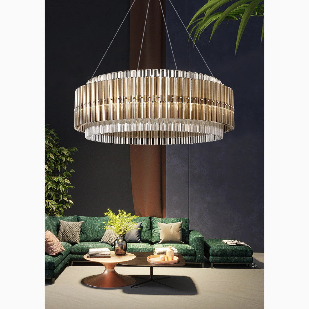 Cagnano Varano | Elegant Large Luxury Gold Crystal Chandelier, Gold, D