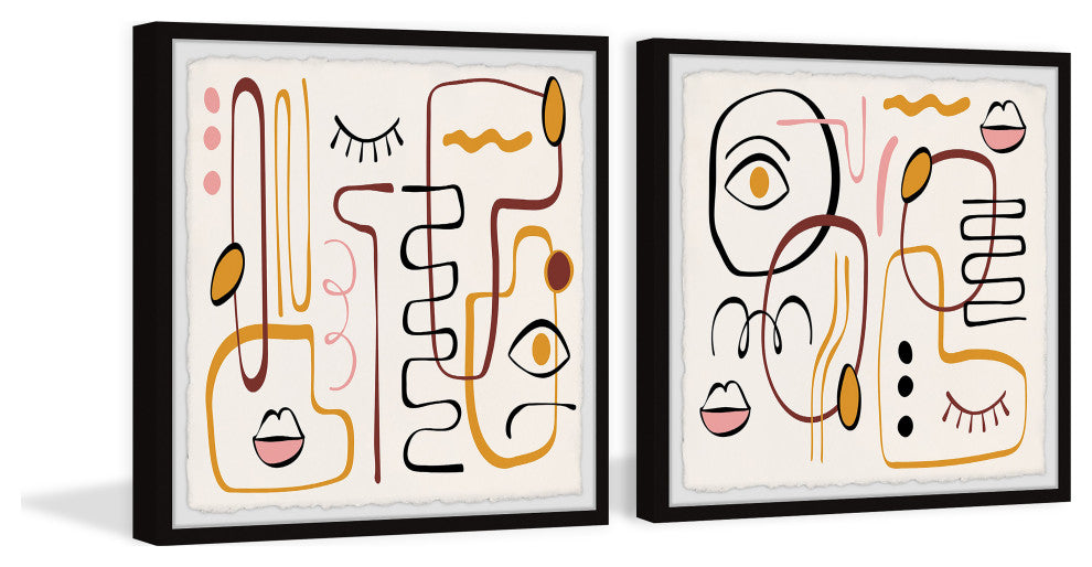 Mutual Attraction Diptych Set Of 2 12x12 Panels
