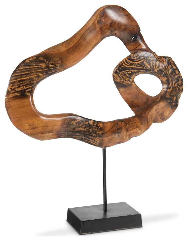 Carved Wood Swirl on Stand