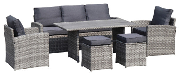 6 Piece Outdoor Ratton Set Pe Sofa Patio Furniture