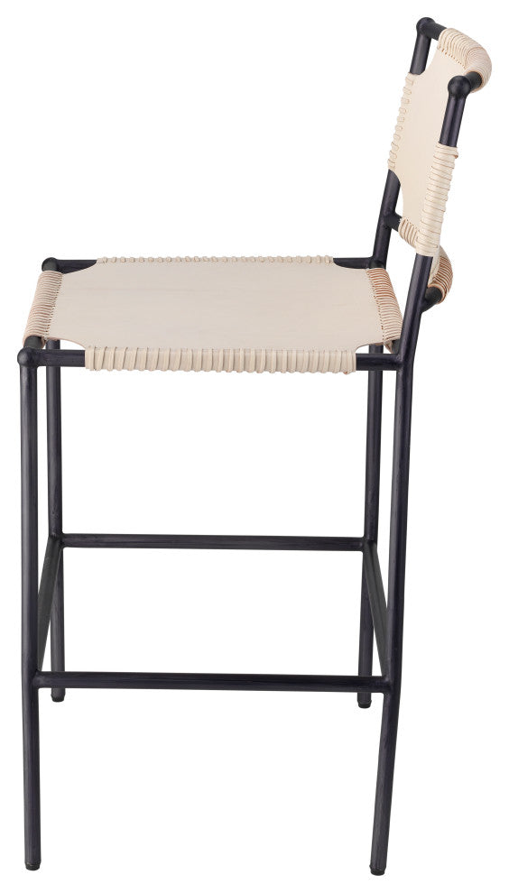 Asher Leather Bar Stool, Counterstool
