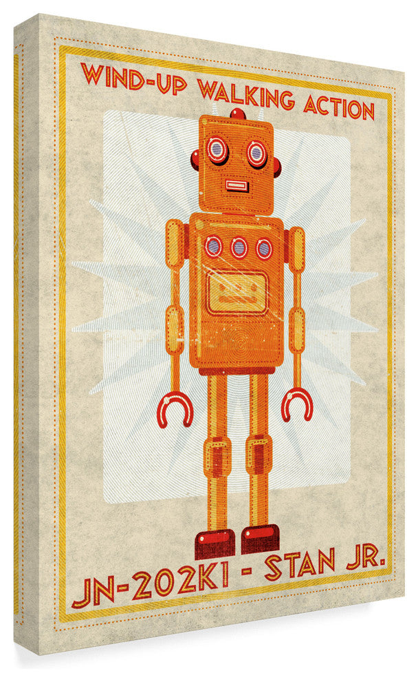 John W. Golden 'Stan Jr Box Art Robot' Canvas Art, 24"x18"