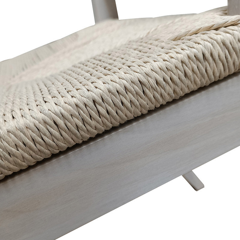 Wood Kitchen And Dining Room Chair With Seagrass In Cream