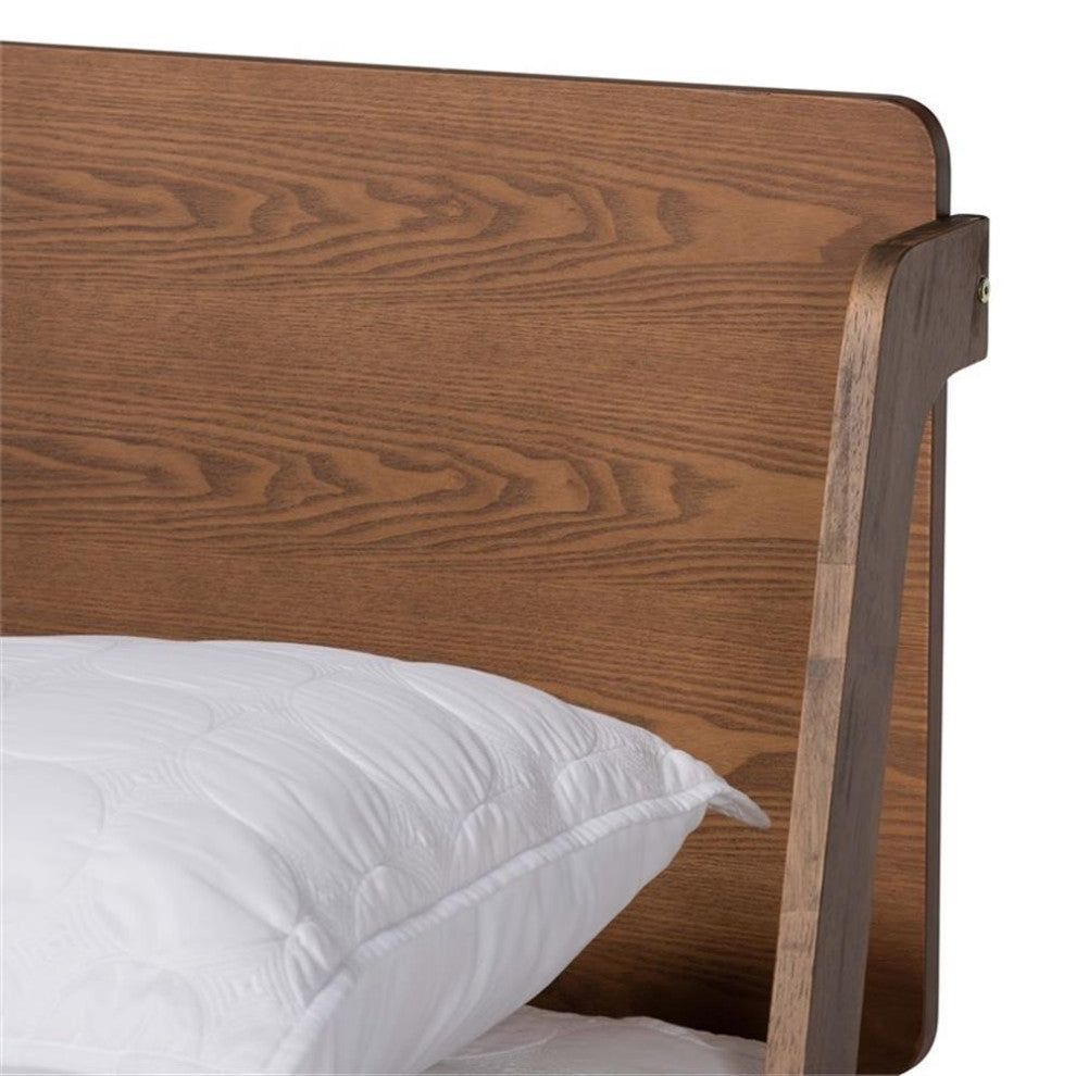Baxton Studio Sadler Ash Walnut Brown Finished Wood King Size Platform