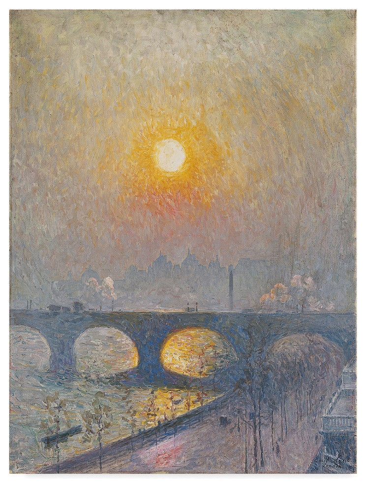 "Sunset over Waterloo Bridge 1916 " by Emile Claus, Canvas Art