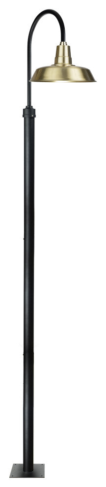 Cocoweb 16" Vintage Led Post Lamp In Solid Brass With 11' Post