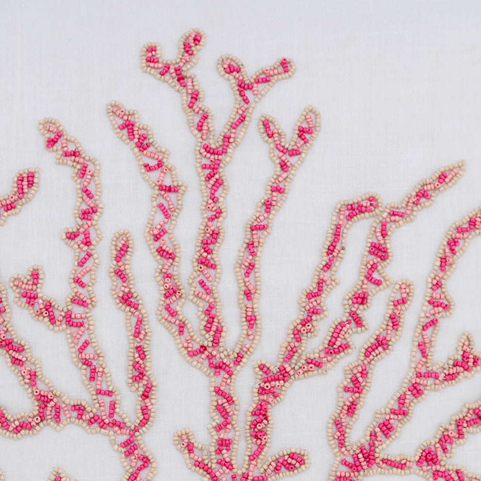 Red Decorative Euro shams 26"x26" Cotton, Coral Secrets