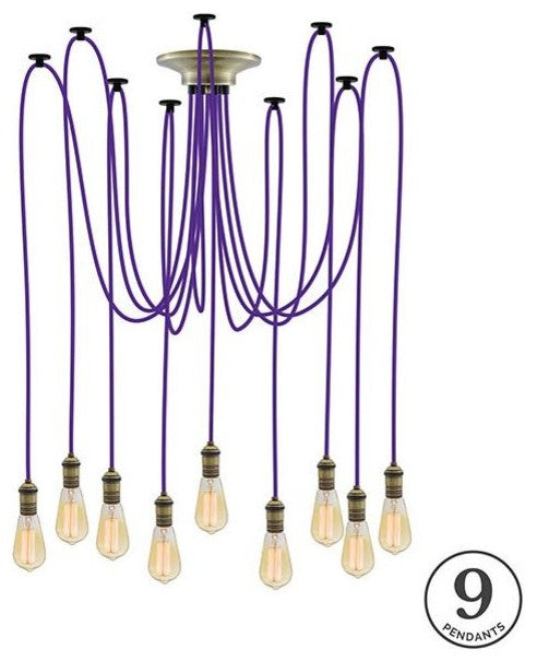 Purple And Bronze Swag Chandelier