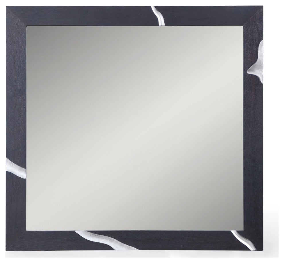 Modrest Aspen Modern Matte Brown Ash and Silver Mirror