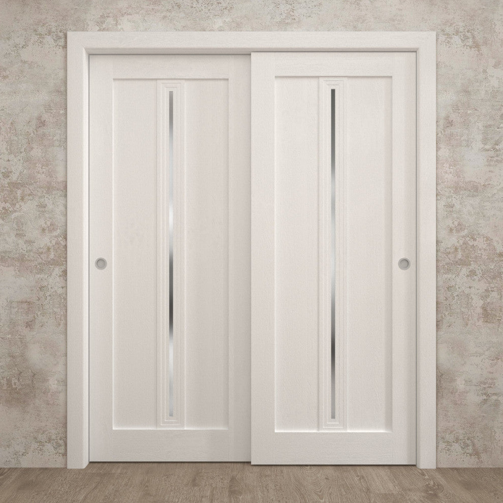 Sliding Closet Bypass Doors 56x84 in| Ego 5014 Painted White Oak |Fros