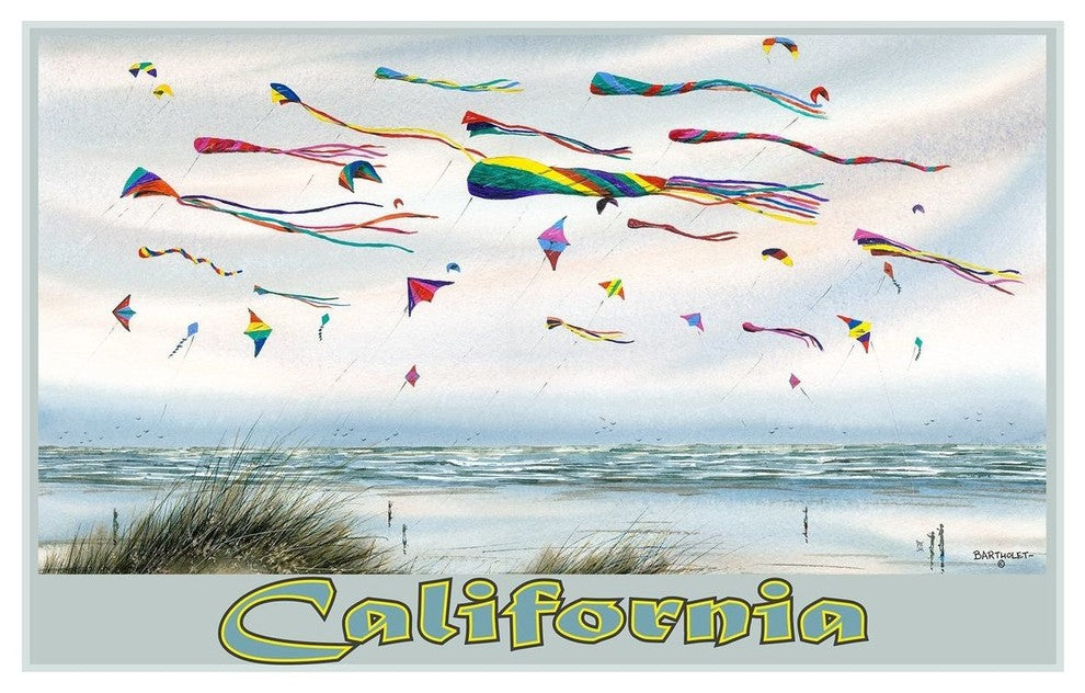 Dave Bartholet California Flying Kites Art Print, 12"x18"
