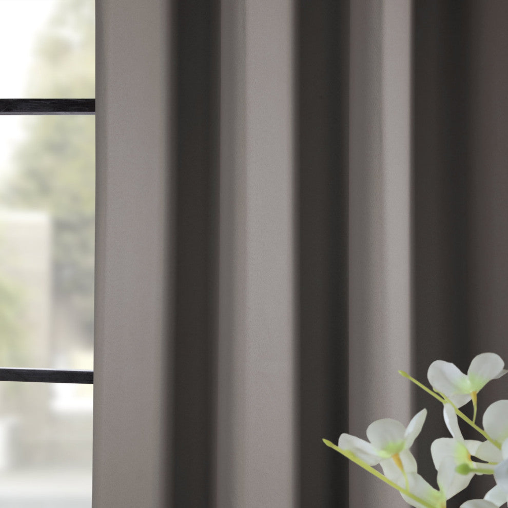 Neutral Grommet Gray Room Darkening Curtain, Set of 2, 50"x120"
