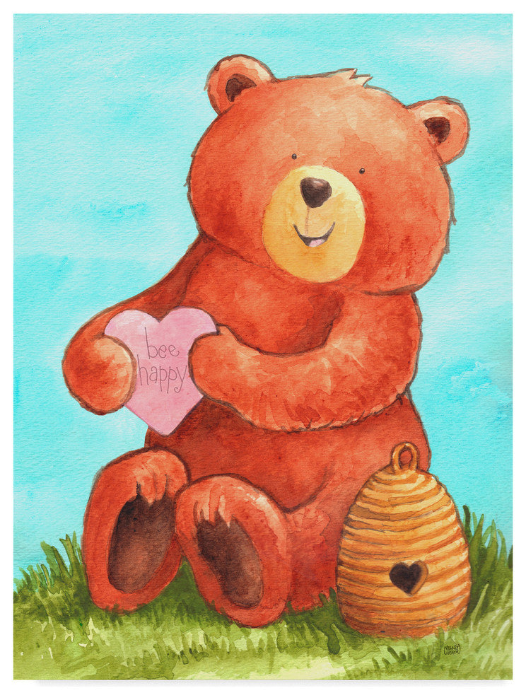 Melinda Hipsher 'Bee Happy Bear' Canvas Art, 24"x18"