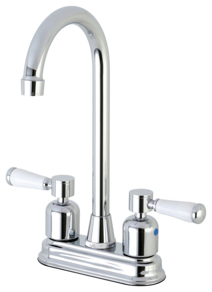 Kingston Brass 4" Centerset High-Arc Bar Faucet, Polished Chrome