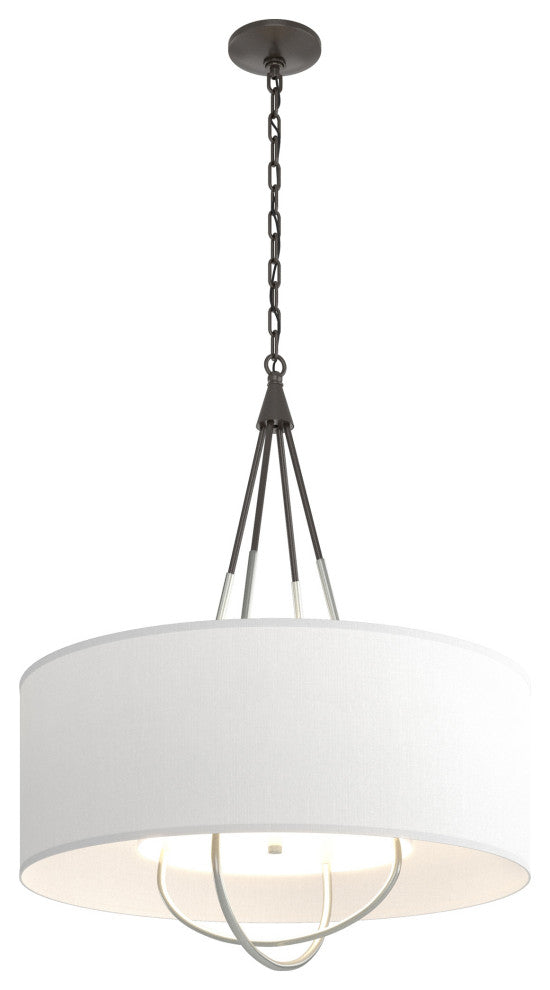Loop Pendant, Oil Rubbed Bronze, Vintage Platinum, Natural Anna Shade